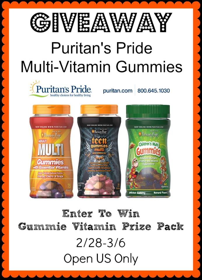 Puritan's Pride Multi-Vitamin Gummies Giveaway {ends 3/6/14} • FYI by Tina