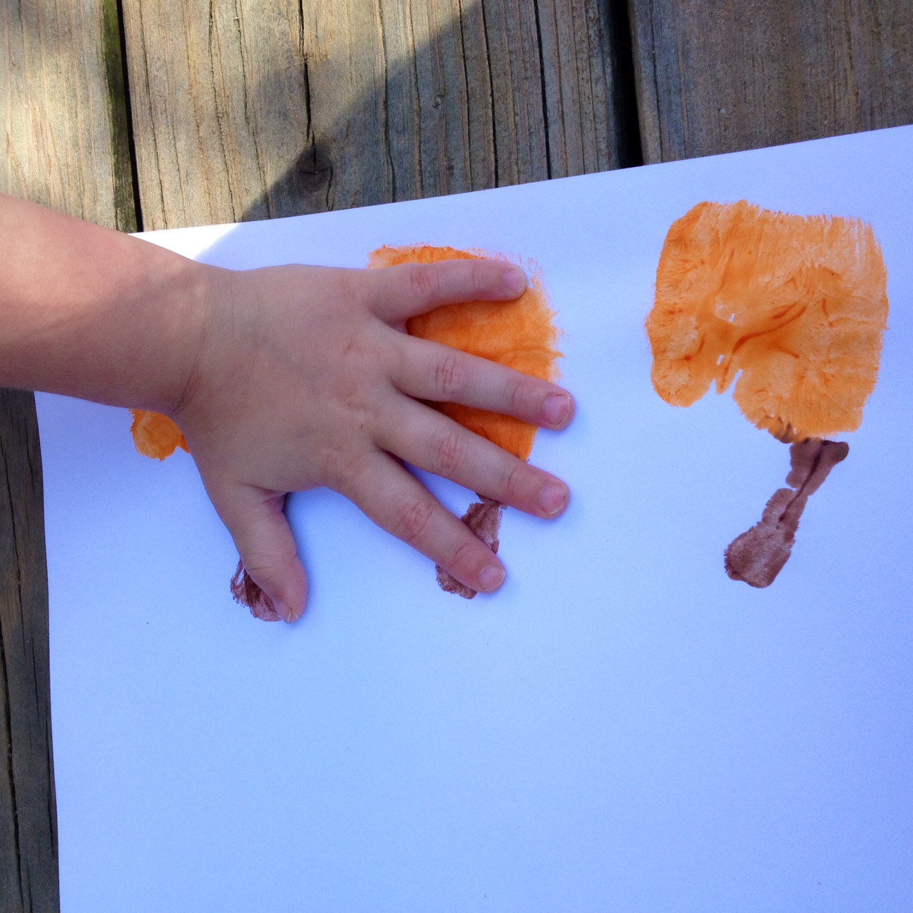 Halloween Pumpkin Patch Handprint Craft