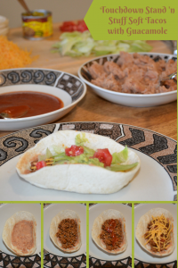 Football Touchdown Stand 'n Stuff Soft Tacos with Guacamole