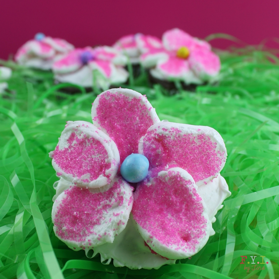 Easter Pink Flower Cupcake