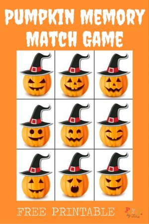 Pumpkin Memory Matching Game - Free Printable • FYI by Tina