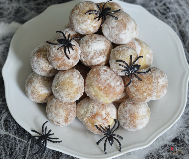 Fun Halloween Food - Spider Egg Donuts • FYI by Tina