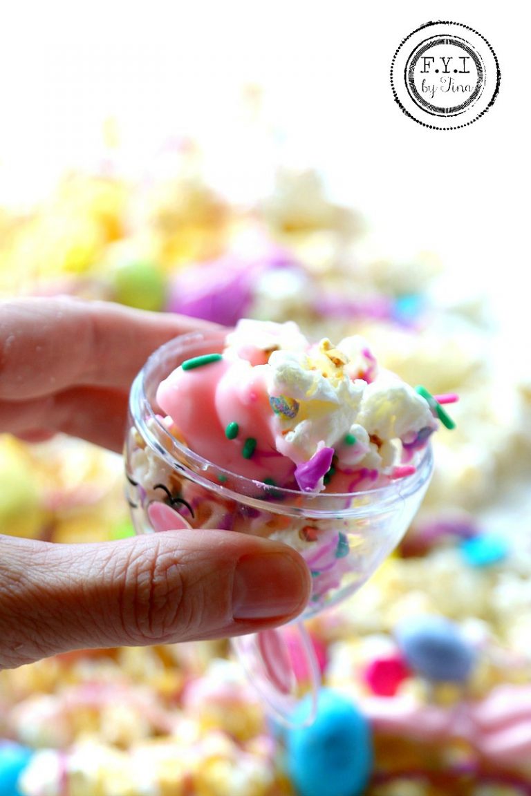 Easter Bunny Chocolate Popcorn • FYI by Tina